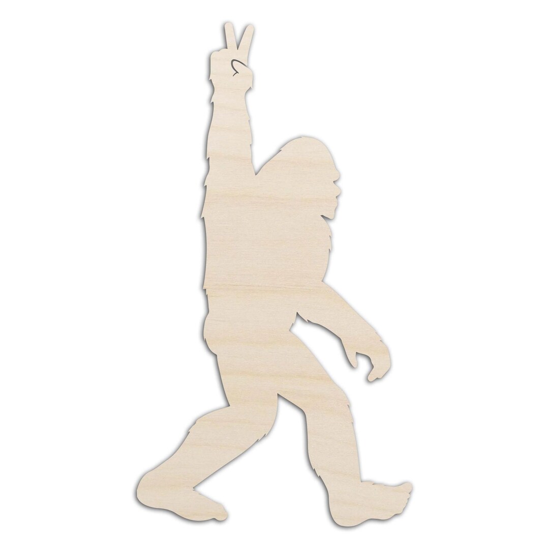 Bigfoot Peace Sign Laser Cut Out Unfinished Wood Shape Craft Supply - Etsy