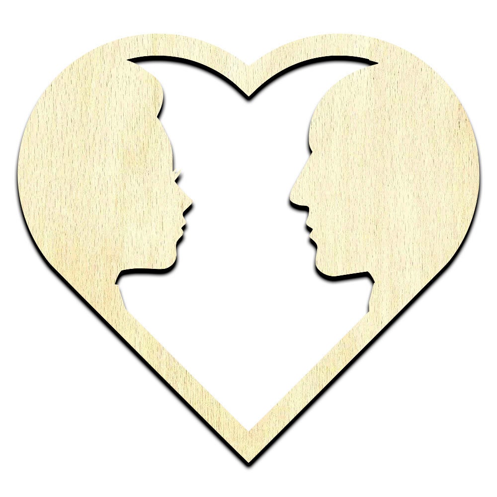 Heart Faces Laser Cut Out Unfinished Wood Shape Craft Supply - Etsy