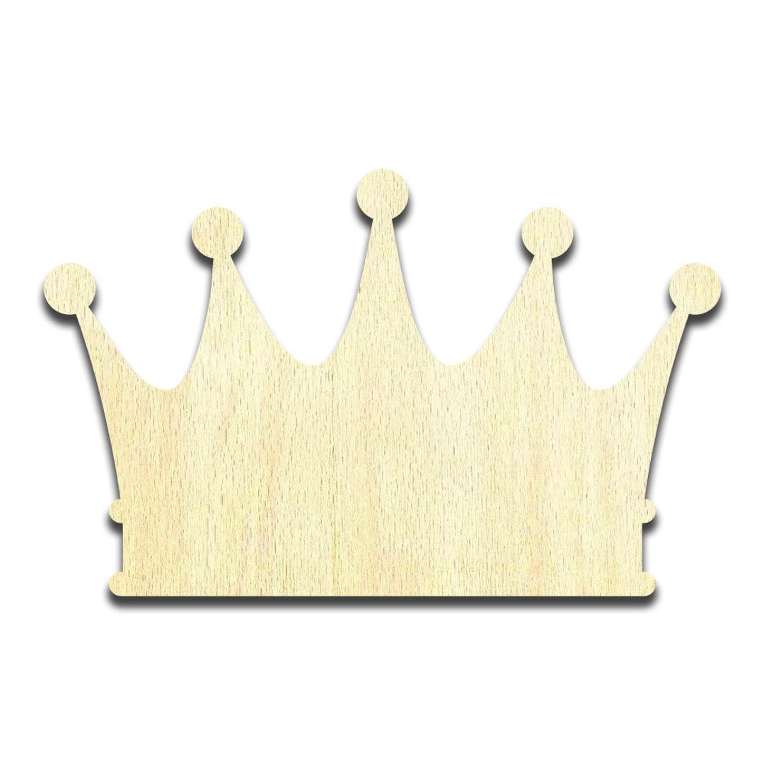 Crown King Prince Princess Laser Cut Out Unfinished Wood Shape Craft ...