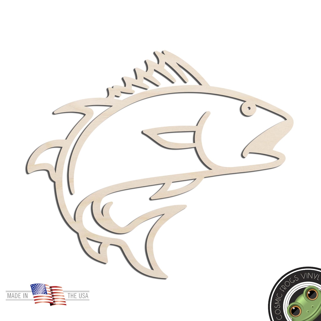Fish Outline Laser Cut Out Unfinished Wood Shape Craft Supply - Etsy