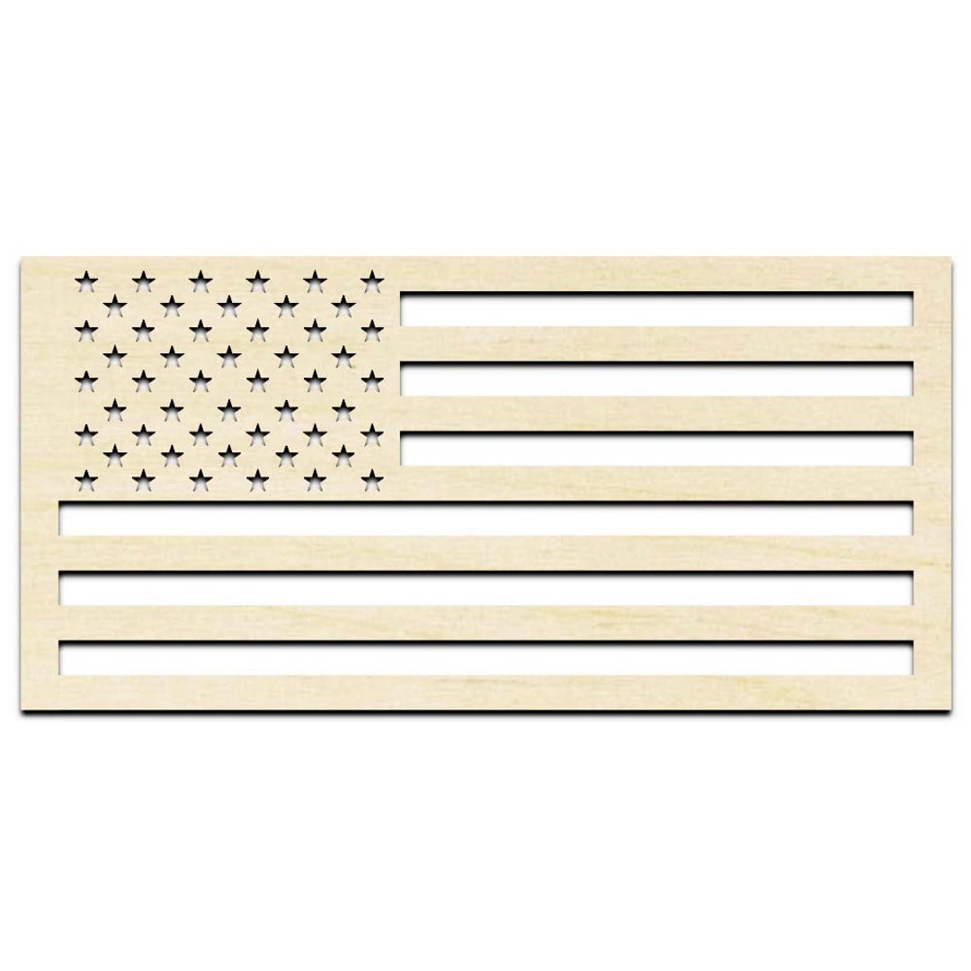 American Flag Laser Cut Out Unfinished Wood Shape Craft - Etsy