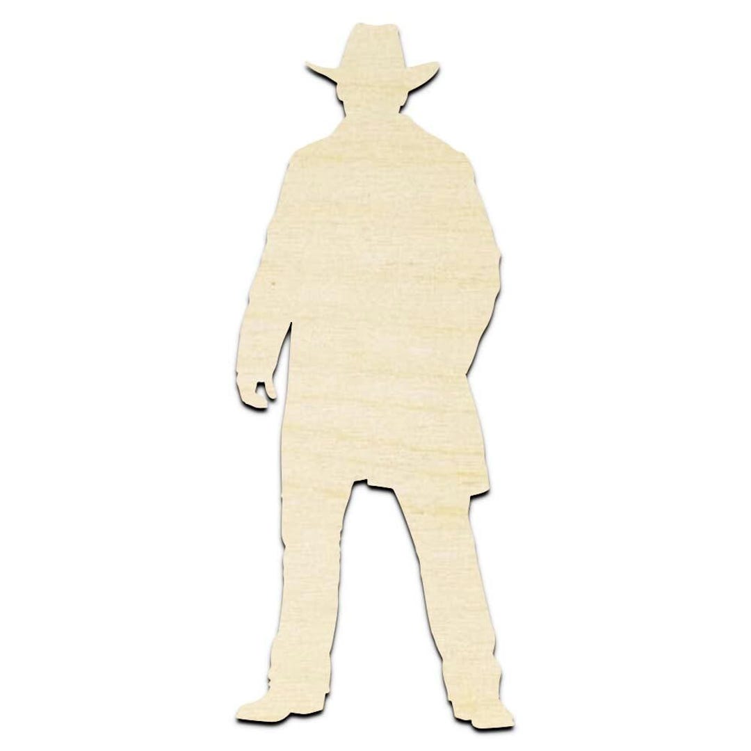 Cowboy #1 Laser Cut Out Unfinished Wood Shape Craft Supply - Etsy