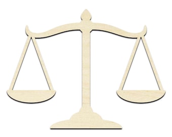 Scales of Justice Laser Cut Out Wood Shape Craft Supply Woodcraft ...
