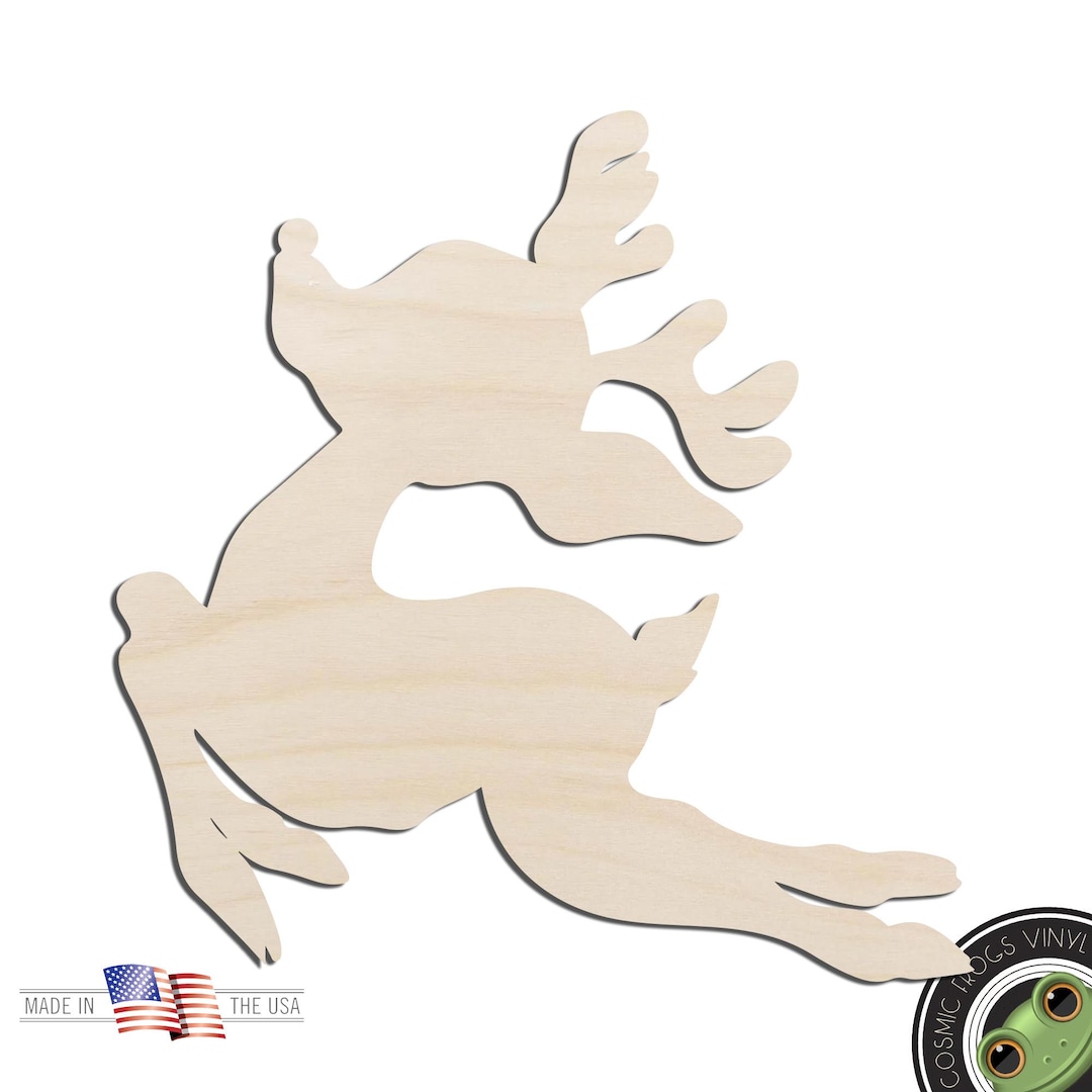 Rudolph Reindeer Red Nose Laser Cut Out Unfinished Wood Shape Craft ...