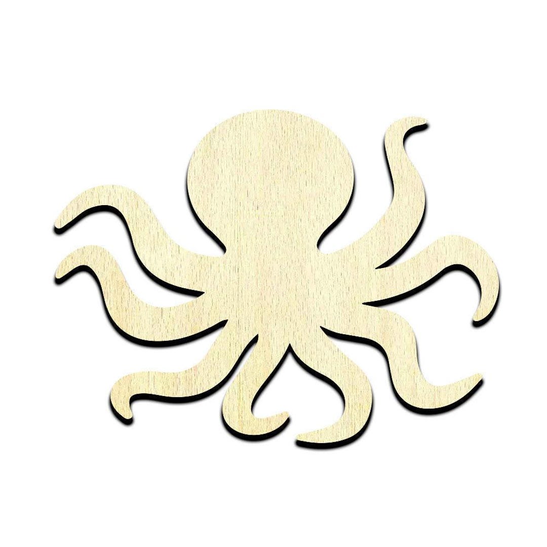 Octopus Laser Cut Out Unfinished Wood Shape Craft Supply - Etsy