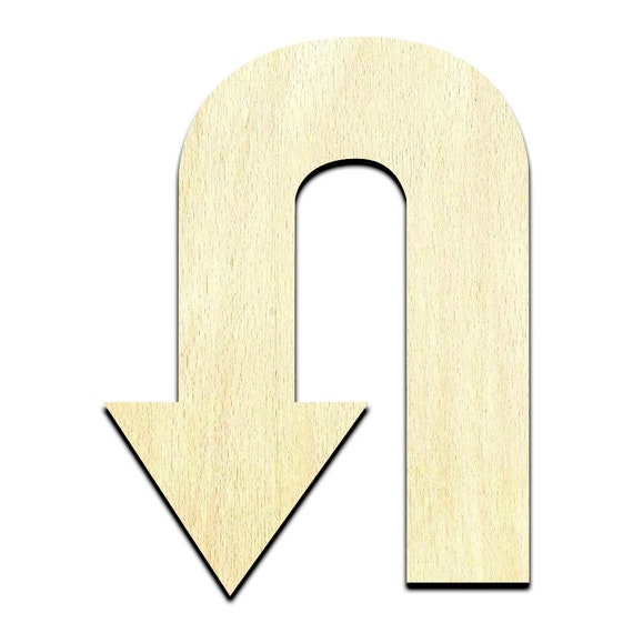 U Turn Arrow Laser Cut Out Unfinished Wood Shape Craft Supply - Etsy