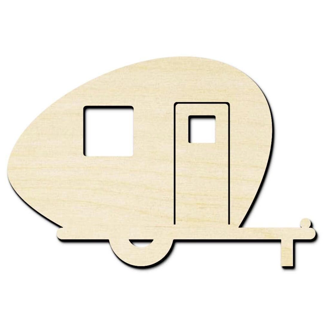 Vintage Camper Trailer Laser Cut Out Unfinished Wood Shape Craft Supply ...