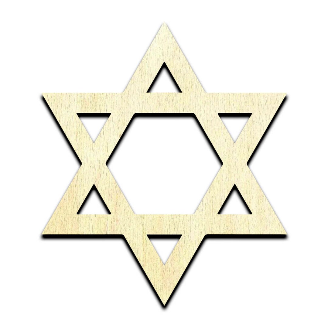 Star of David Outline Laser Cut Out Unfinished Wood Shape Craft Supply ...