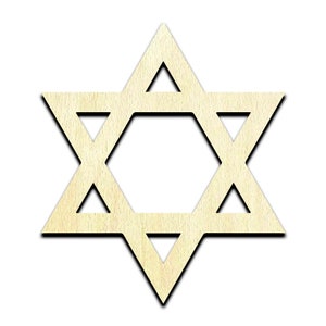 Star of David Outline Laser Cut Out Unfinished Wood Shape Craft Supply ...