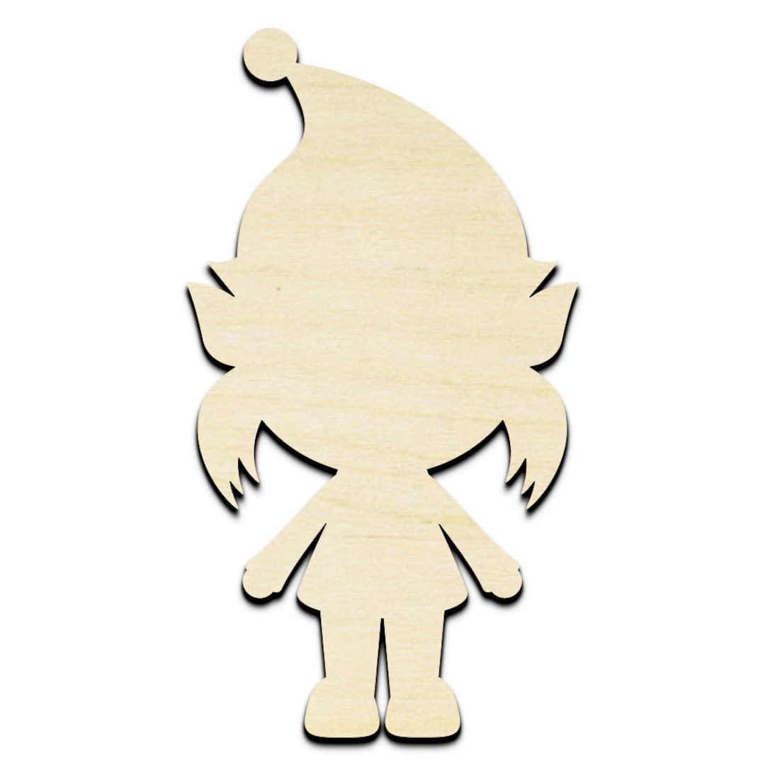 Elf Girl Christmas Laser Cut Out Unfinished Wood Shape Craft Supply - Etsy