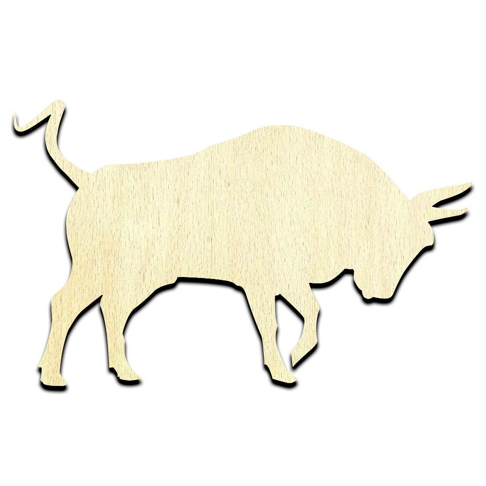 Bull Laser Cut Out Unfinished Wood Shape Craft Supply - Etsy