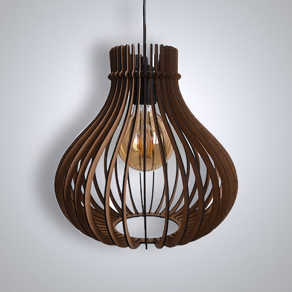 Wooden Pendant Light - Etsy