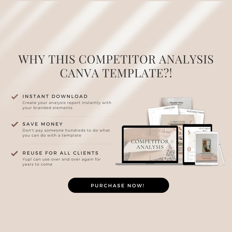 Competitor Analysis Report, Canva Template, Competitor Research ...