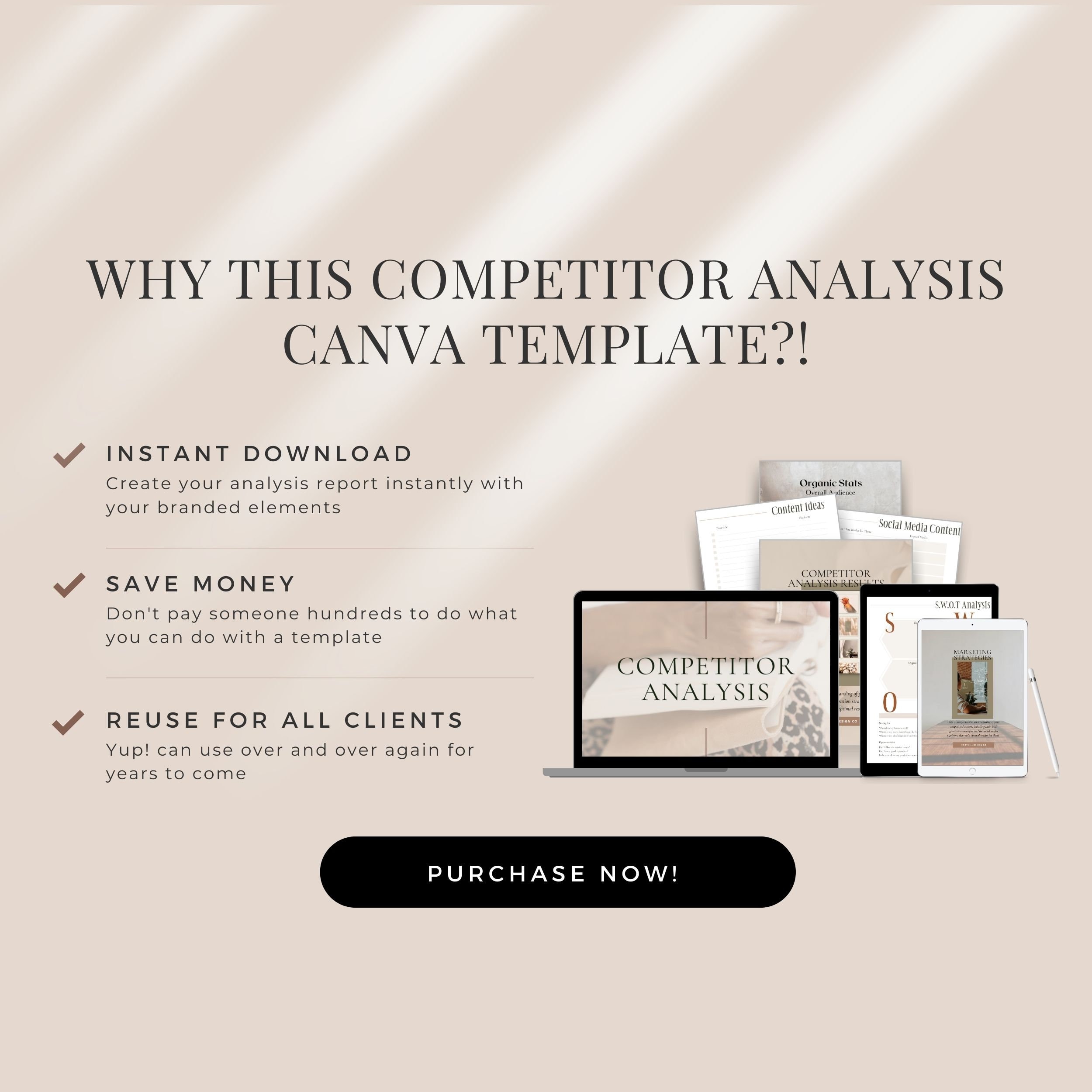 Competitor Analysis Report, Canva Template, Competitor Research ...