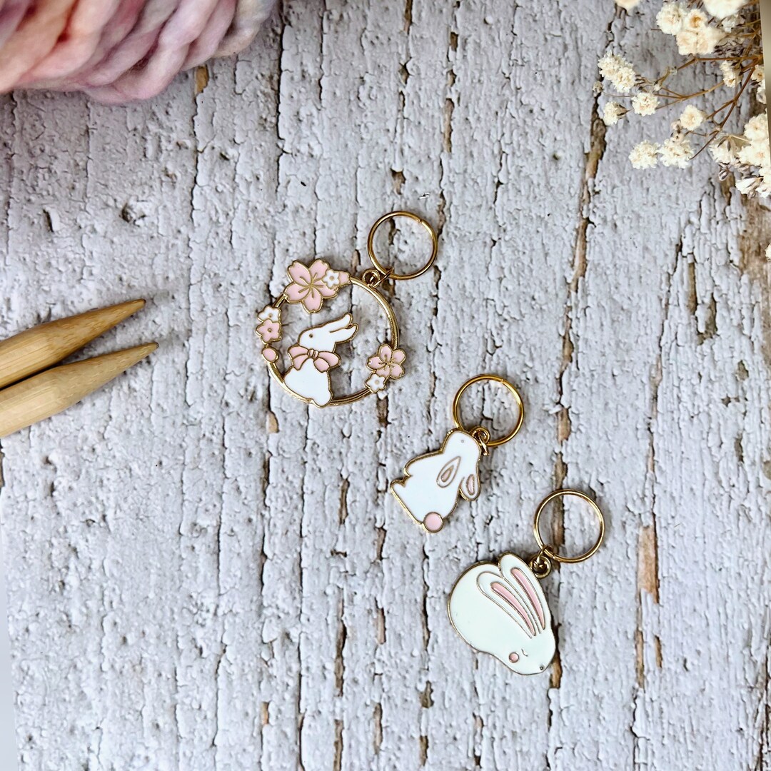 Three Rabbit Stitch Marker's Crochet Progress Keeper Knitting Marker ...
