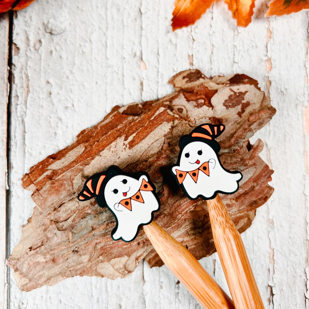 Cute Ghost Stitch Stoppers Halloween Stitch Keepers Needle Minders Point Protectors Knitting ...