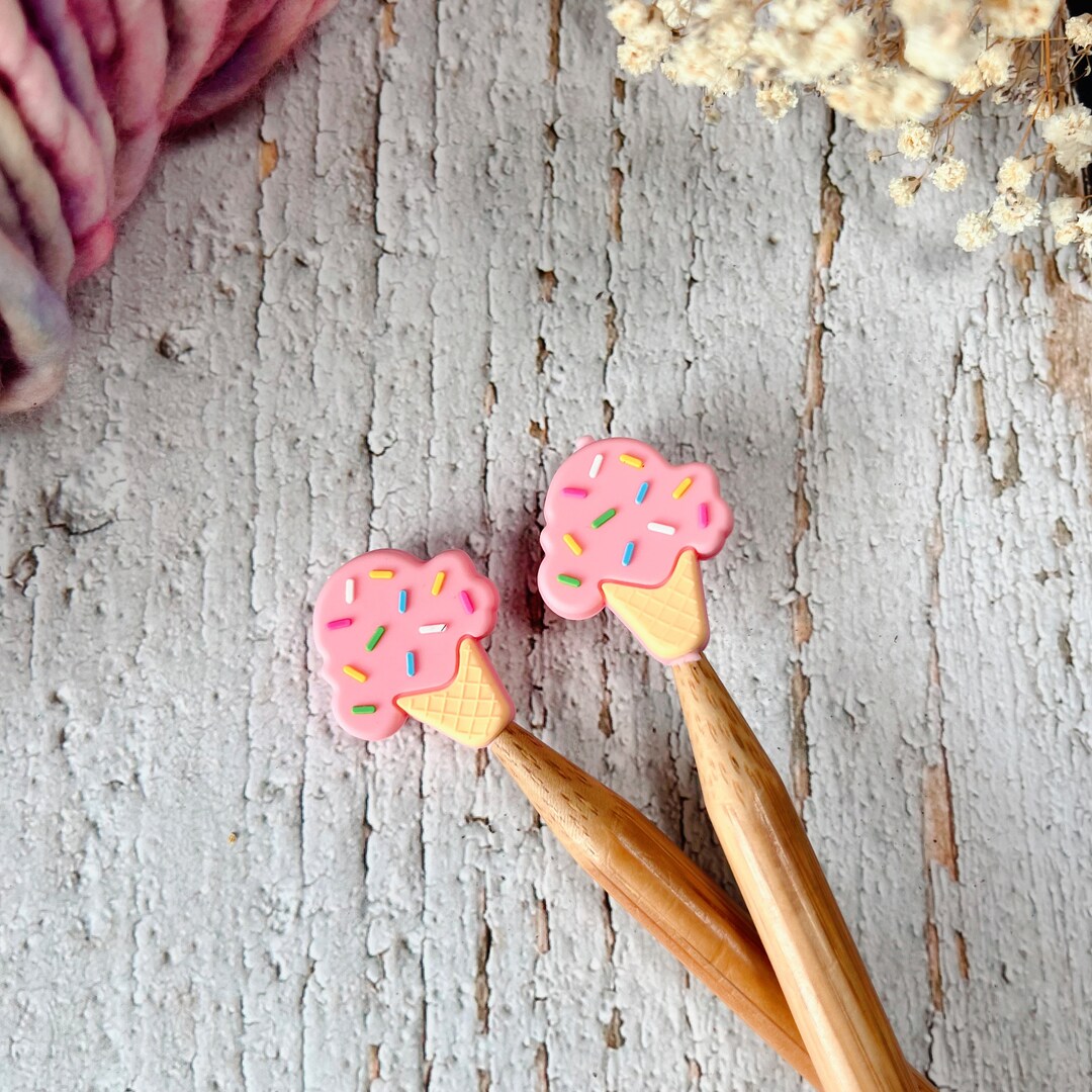 Pink Strawberry Ice Cream Stitch Stoppers for Knitting, Perfect Stitch ...