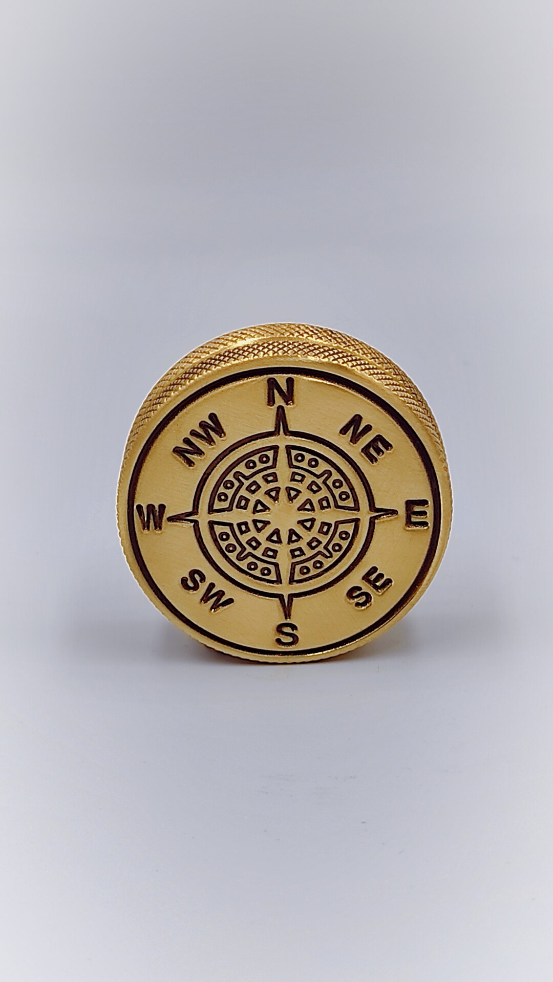 COMPASS Haptic Coin / Fidget / Worry Coin / Brass EDC / - Etsy