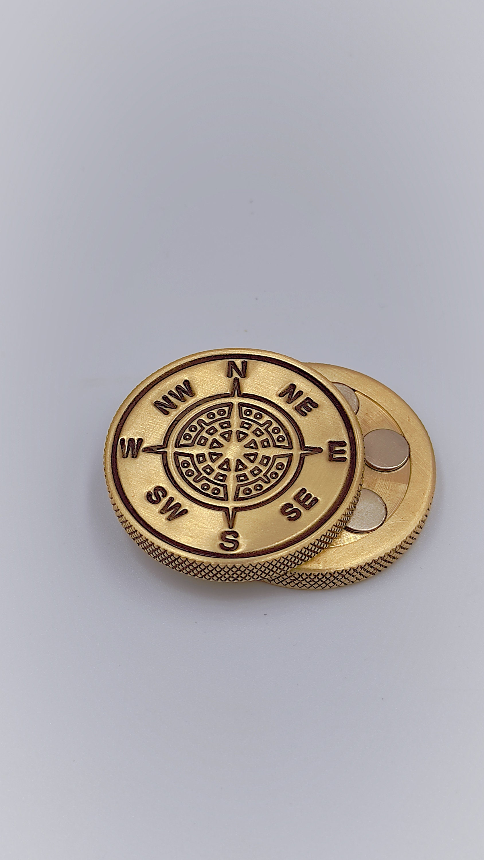 COMPASS Haptic Coin / Fidget / Worry Coin / Brass EDC / - Etsy