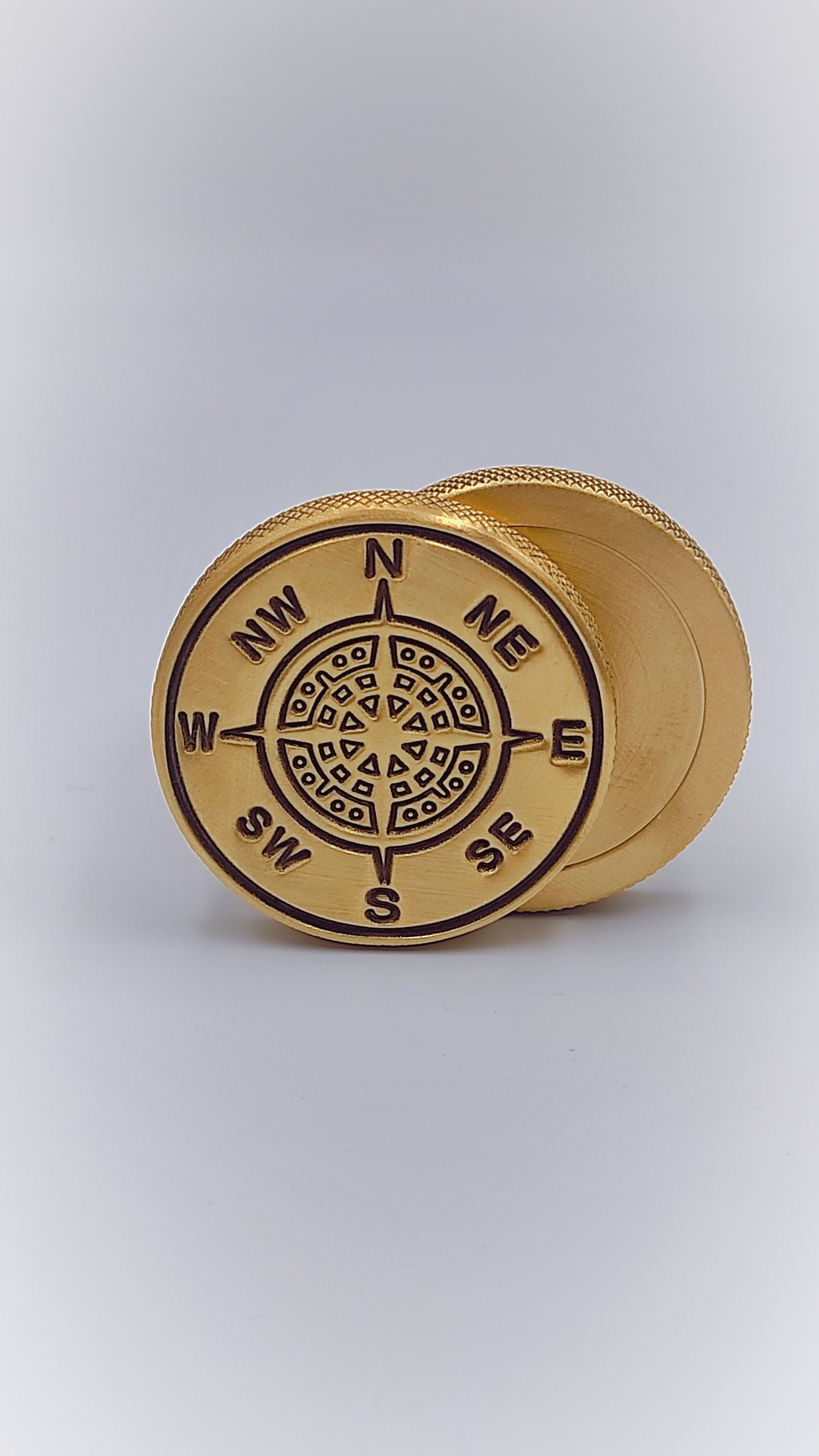COMPASS Haptic Coin / Fidget / Worry Coin / Brass EDC / - Etsy