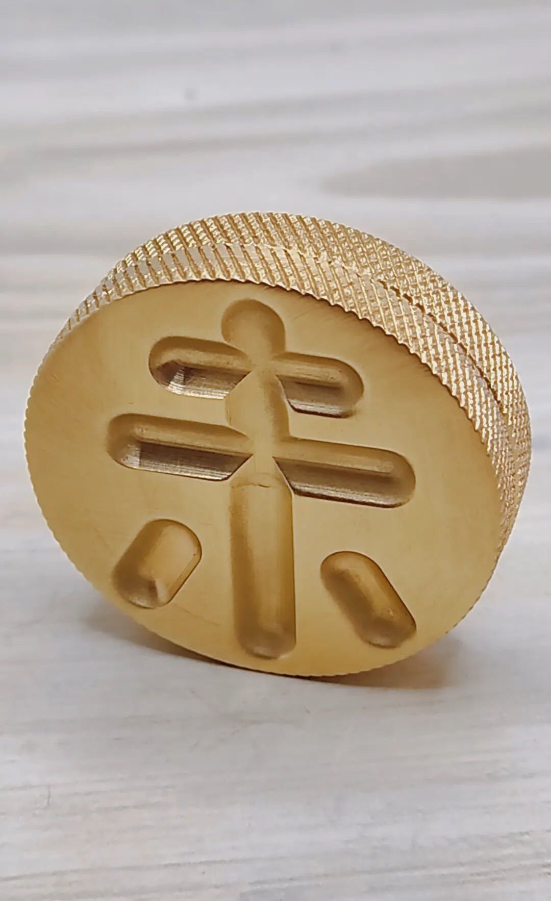 Cross Haptic Coin / Fidget / Worry Coin / Brass EDC / Sensory | Etsy