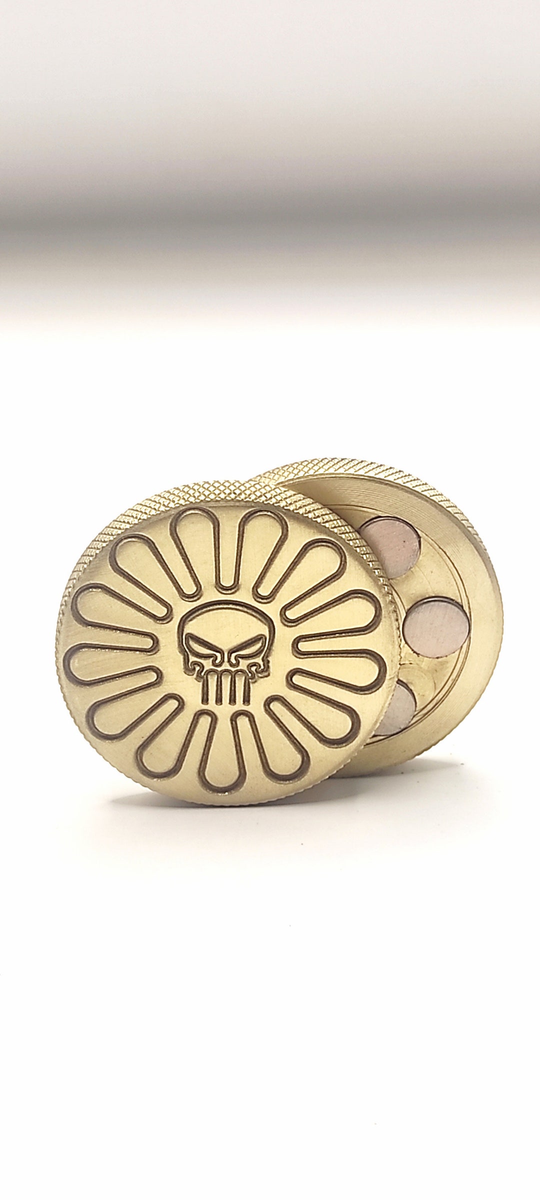 Rose Skull Fidget Coin / Fidget / Worry Coin / Brass EDC / Sensory Toy ...