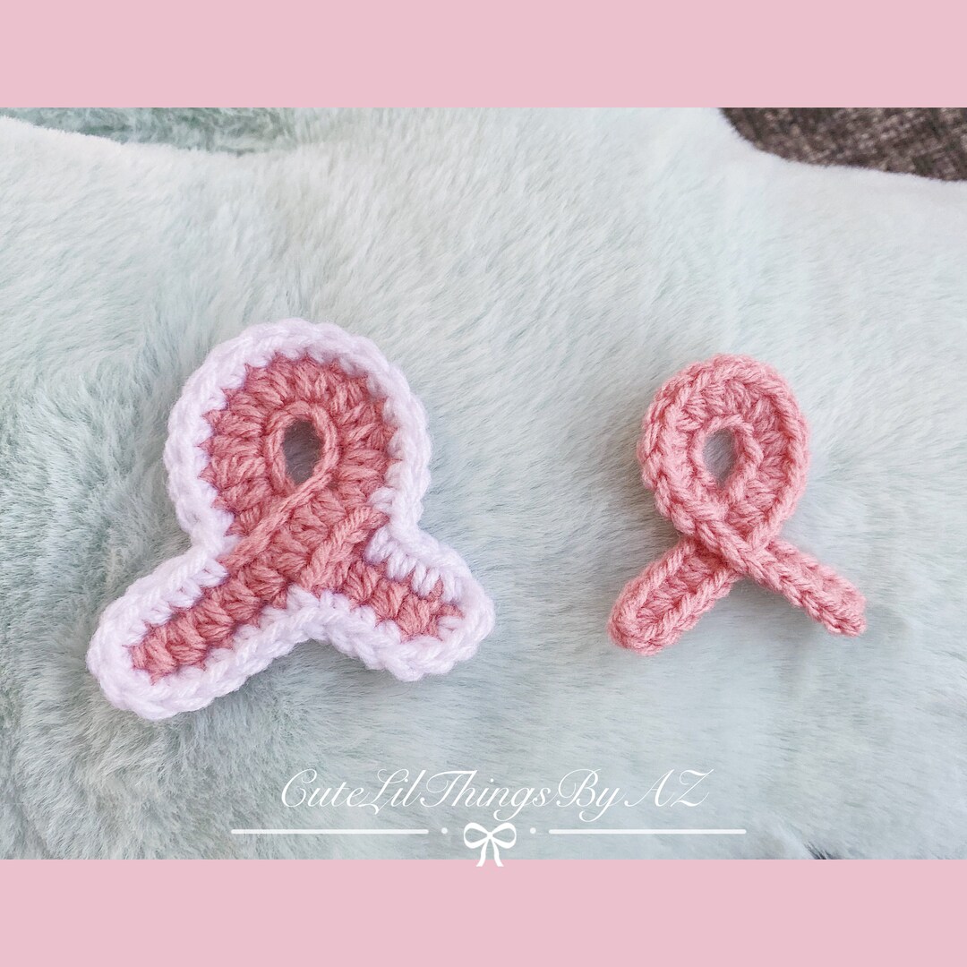 Crochet Pink Ribbon Brooch Breast Cancer Awareness Ribbon - Etsy