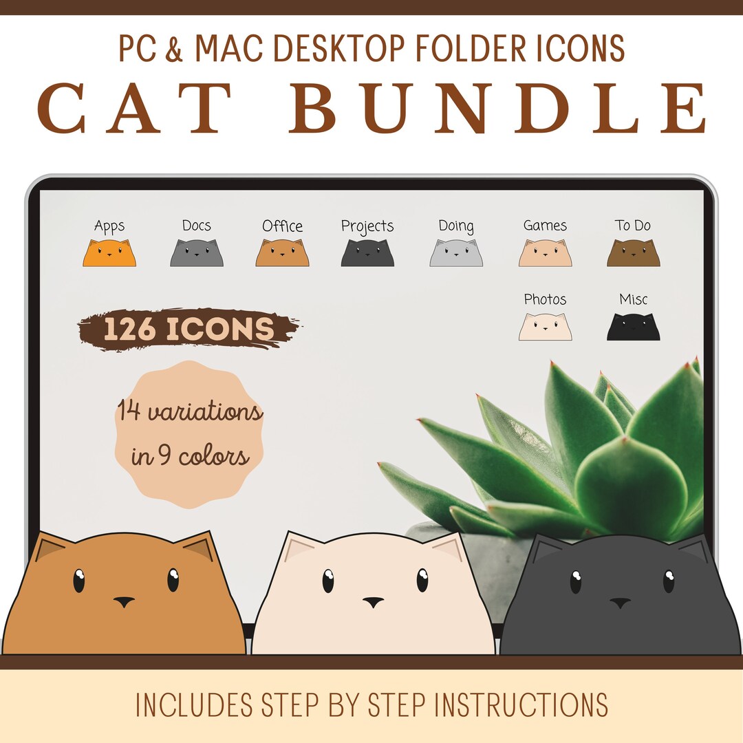 Desktop Folder - CATS Icons Bundle | Windows and Mac Organiser | Kitty ...