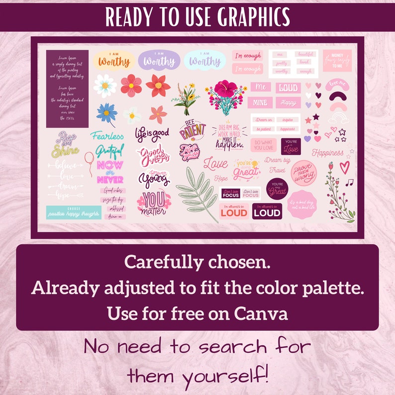 VISION BOARD Desktop & Phone Wallpaper Screensaver | Canva Template ...
