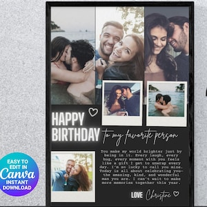 Personalized Couples Photo Card Template, Editable CANVA Template, Love ...