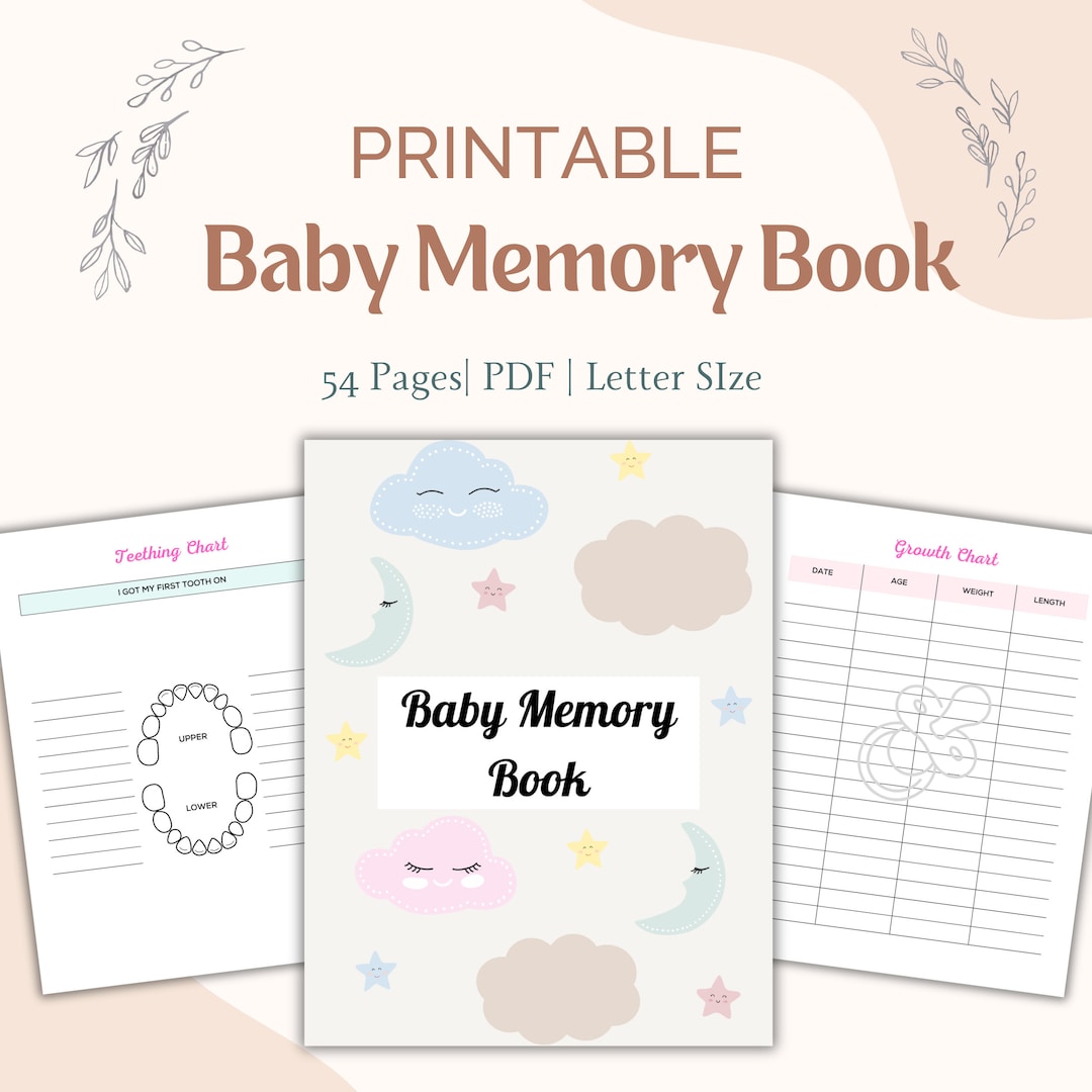 Baby Memory Book Printable PDF Customizable Baby Milestones - Etsy