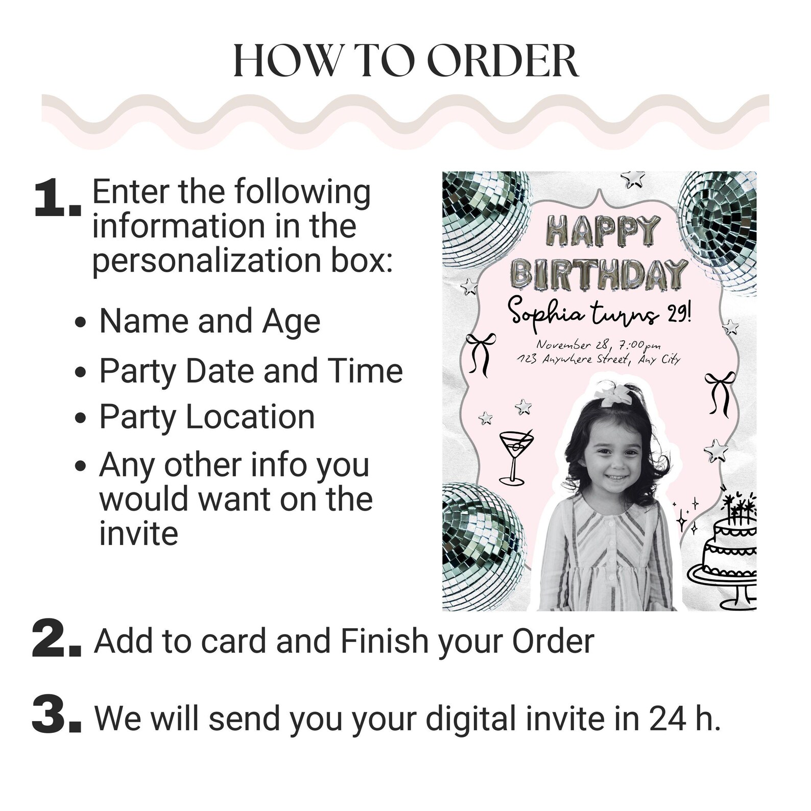 Personalized Digital Birthday Invitation Collage, Custom Photo Invite ...