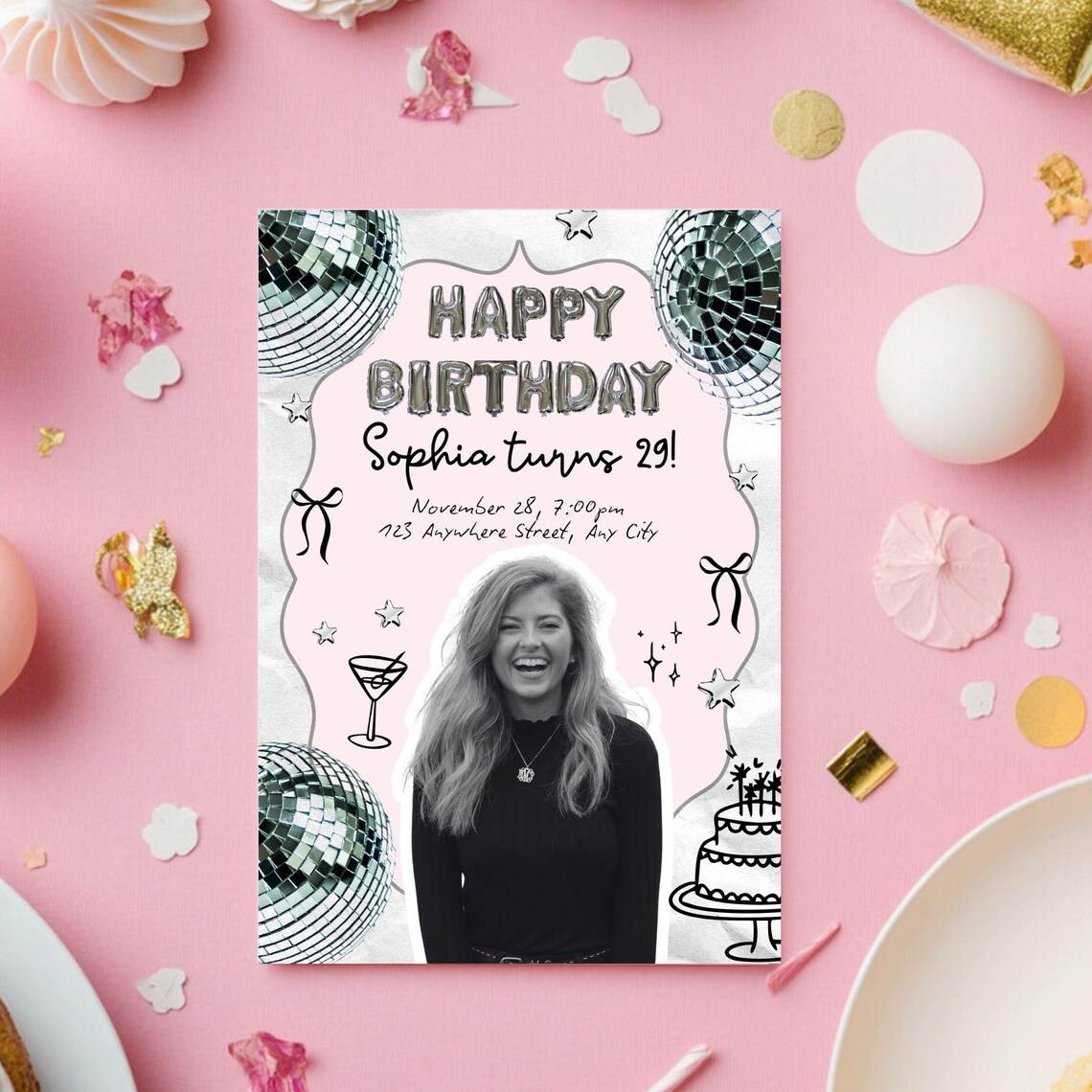 Personalized Digital Birthday Invitation Collage, Custom Photo Invite ...