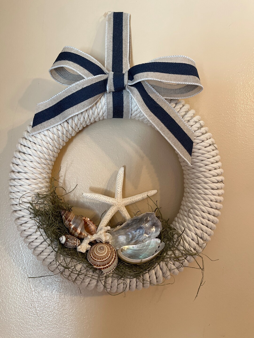 Rope & Shell Medium Nautical Themed Weath - Etsy