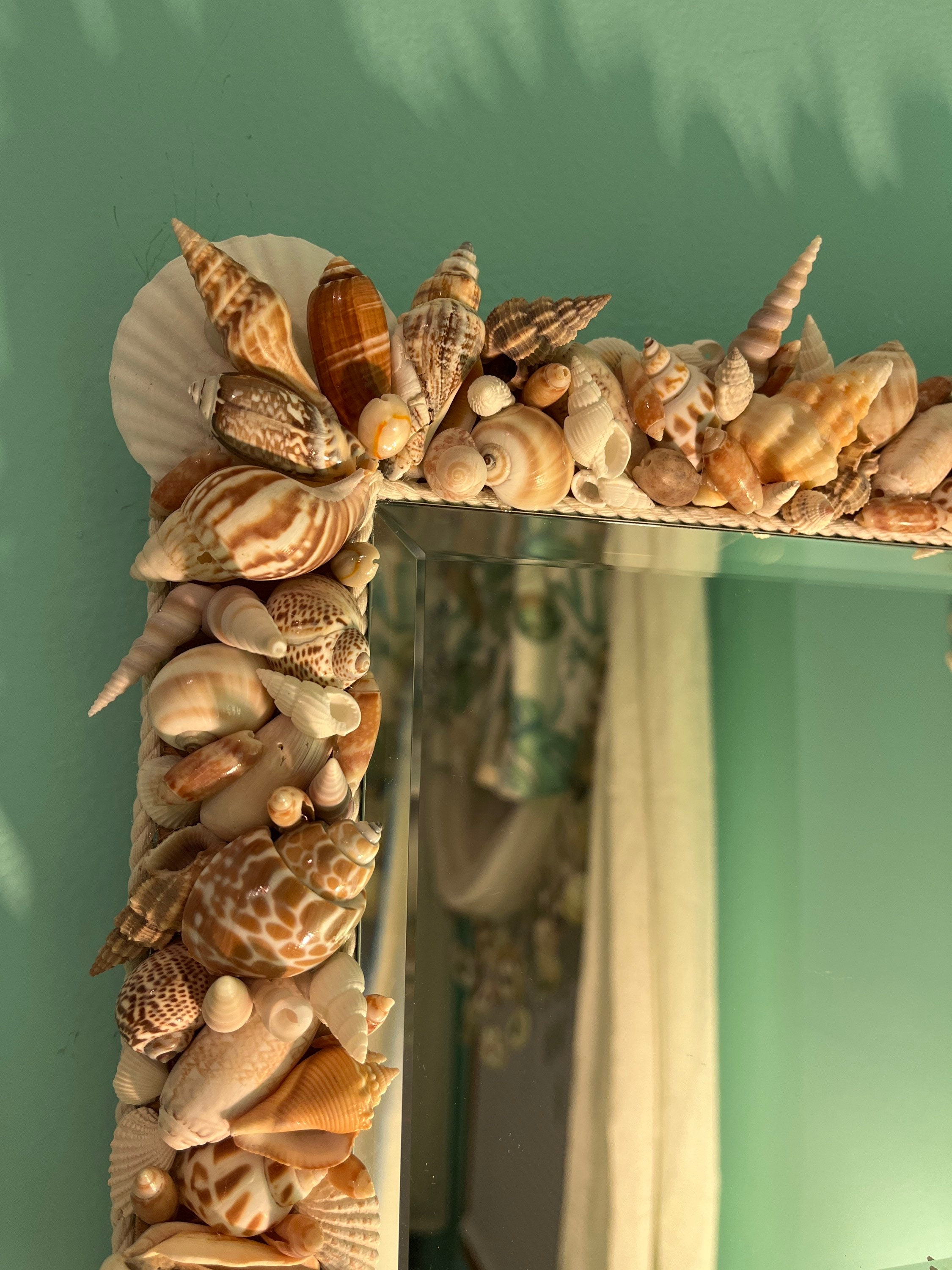 Small Square Seashell Mirror Nautical Decor - Etsy