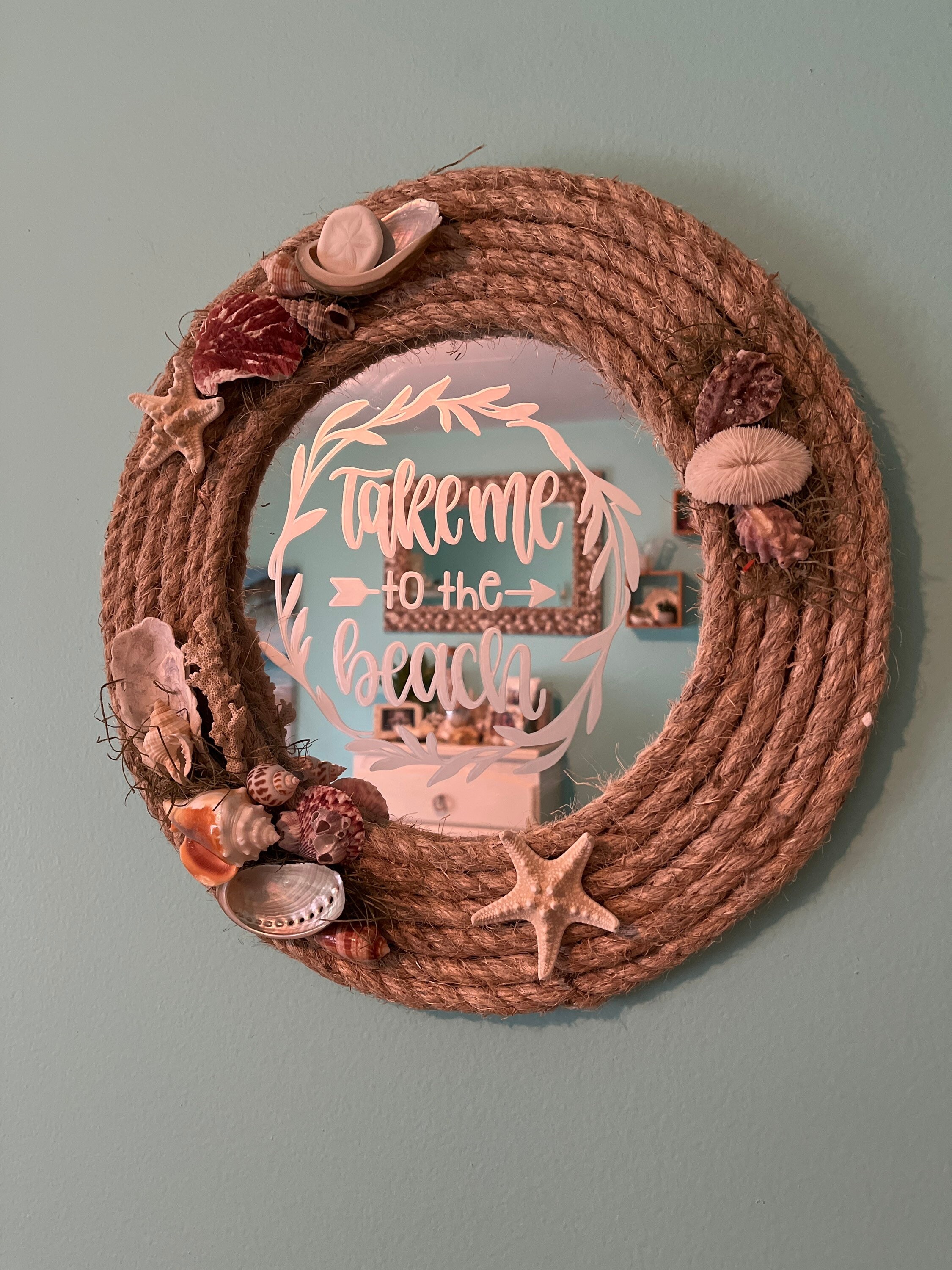 Nautical Theme Seashell and Rope Mirror 2 - Etsy