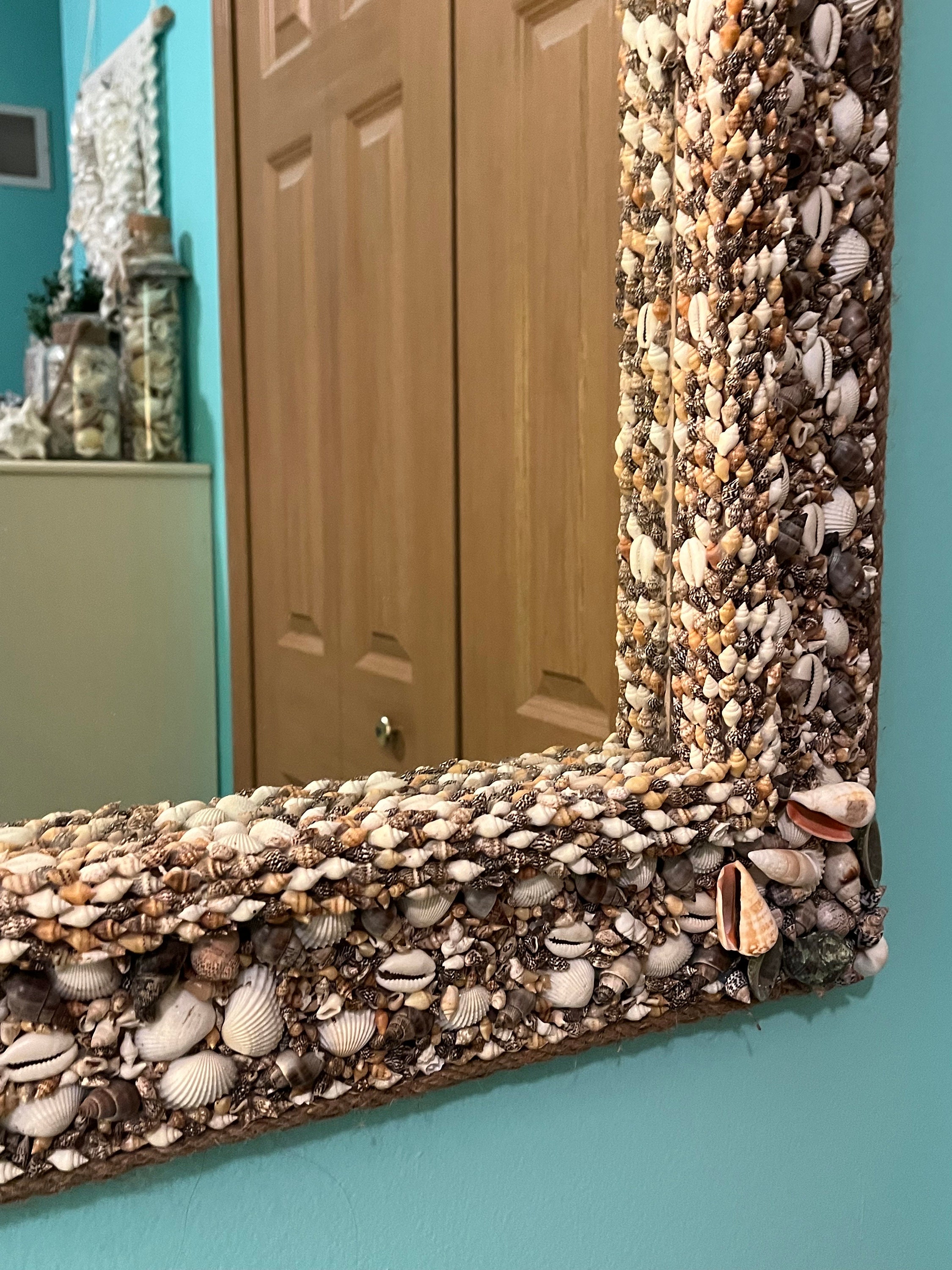 Tiny Seashell Encrusted Large Mirror - Etsy