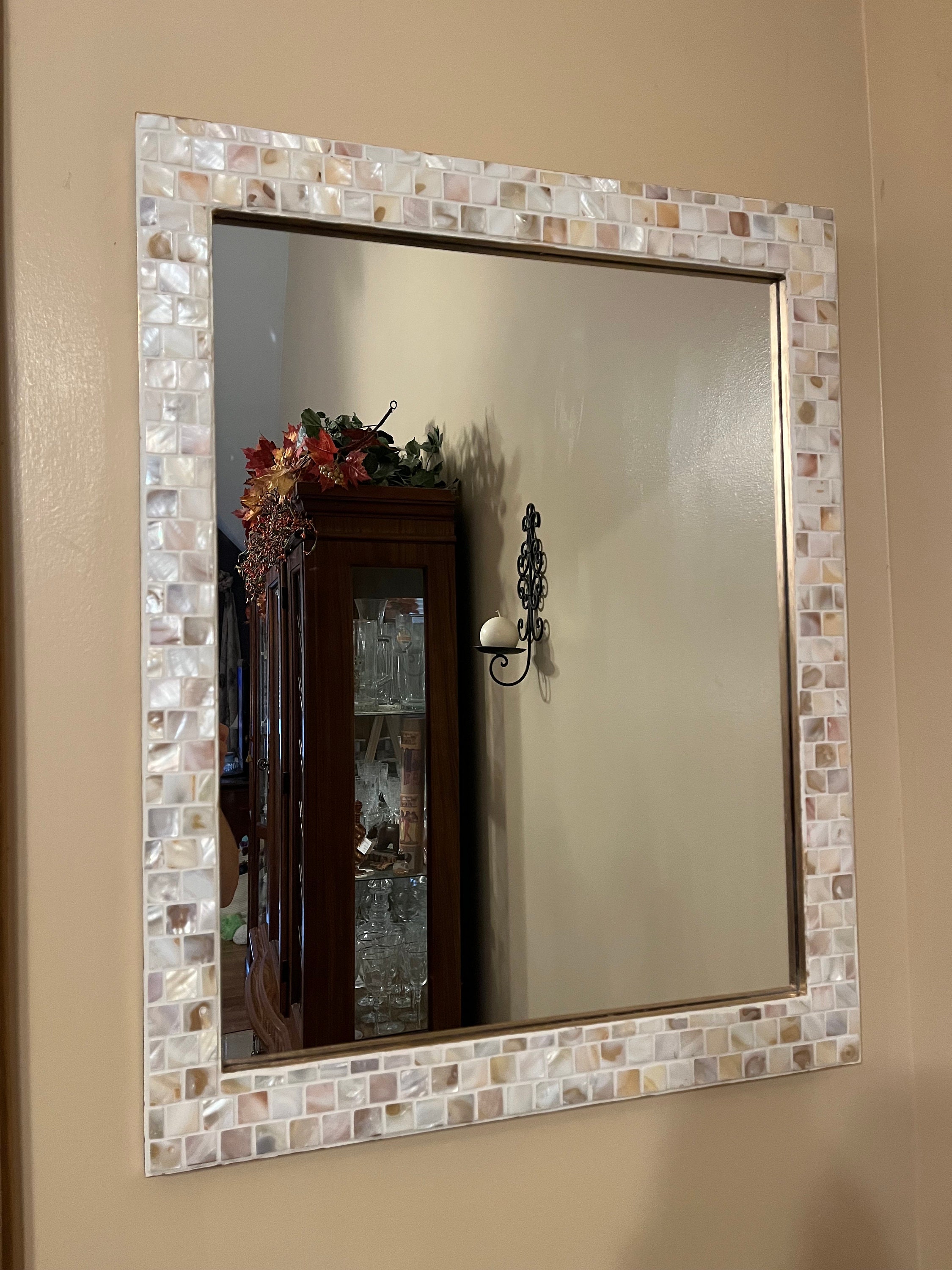 Mother of Pearl Mirror Gold Edge Frame - Etsy
