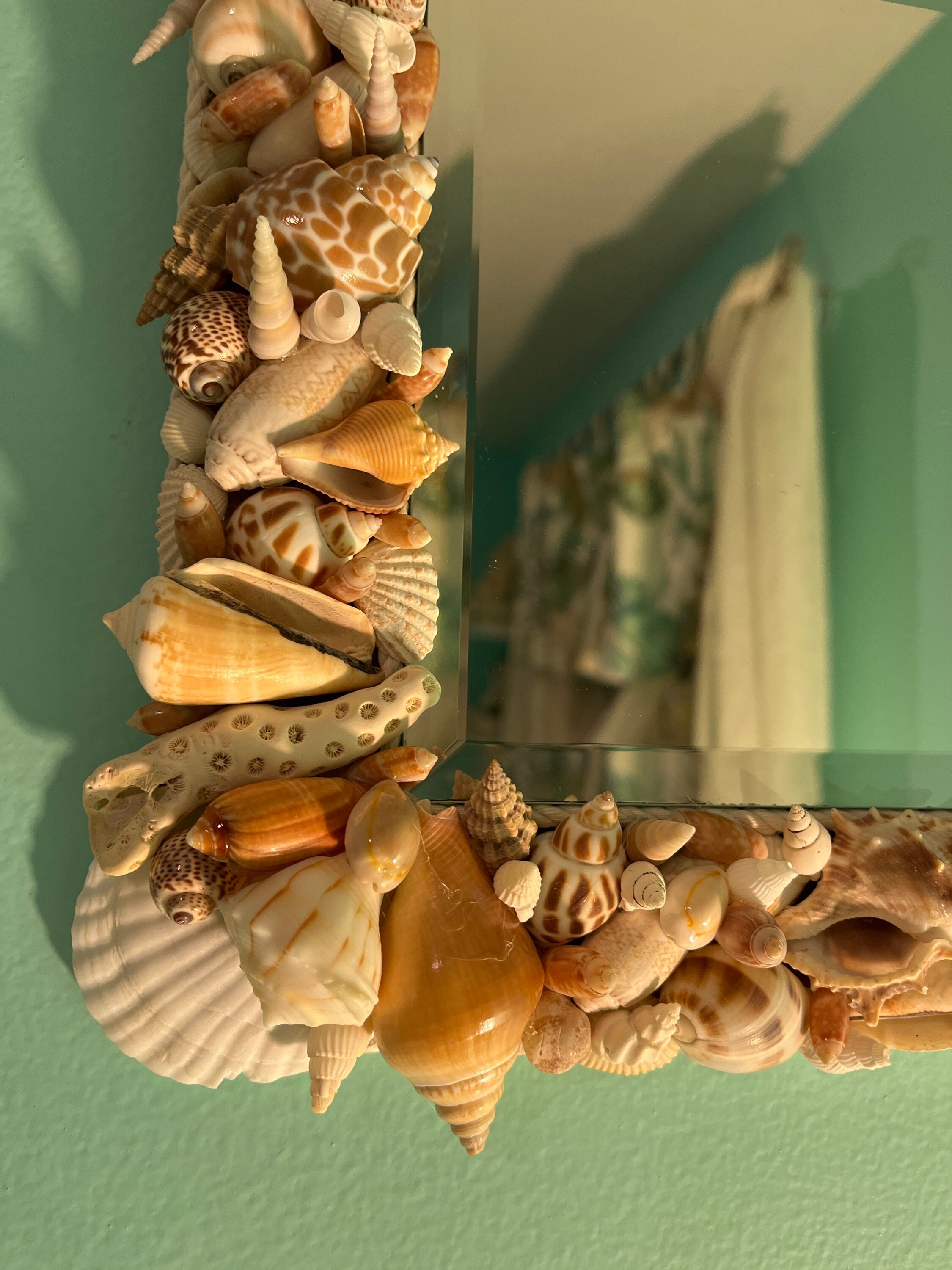 Small Square Seashell Mirror Nautical Decor - Etsy