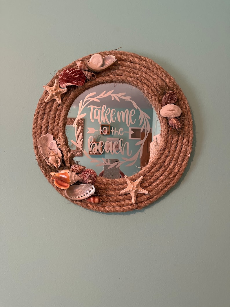Nautical Theme Seashell and Rope Mirror #2 - Etsy