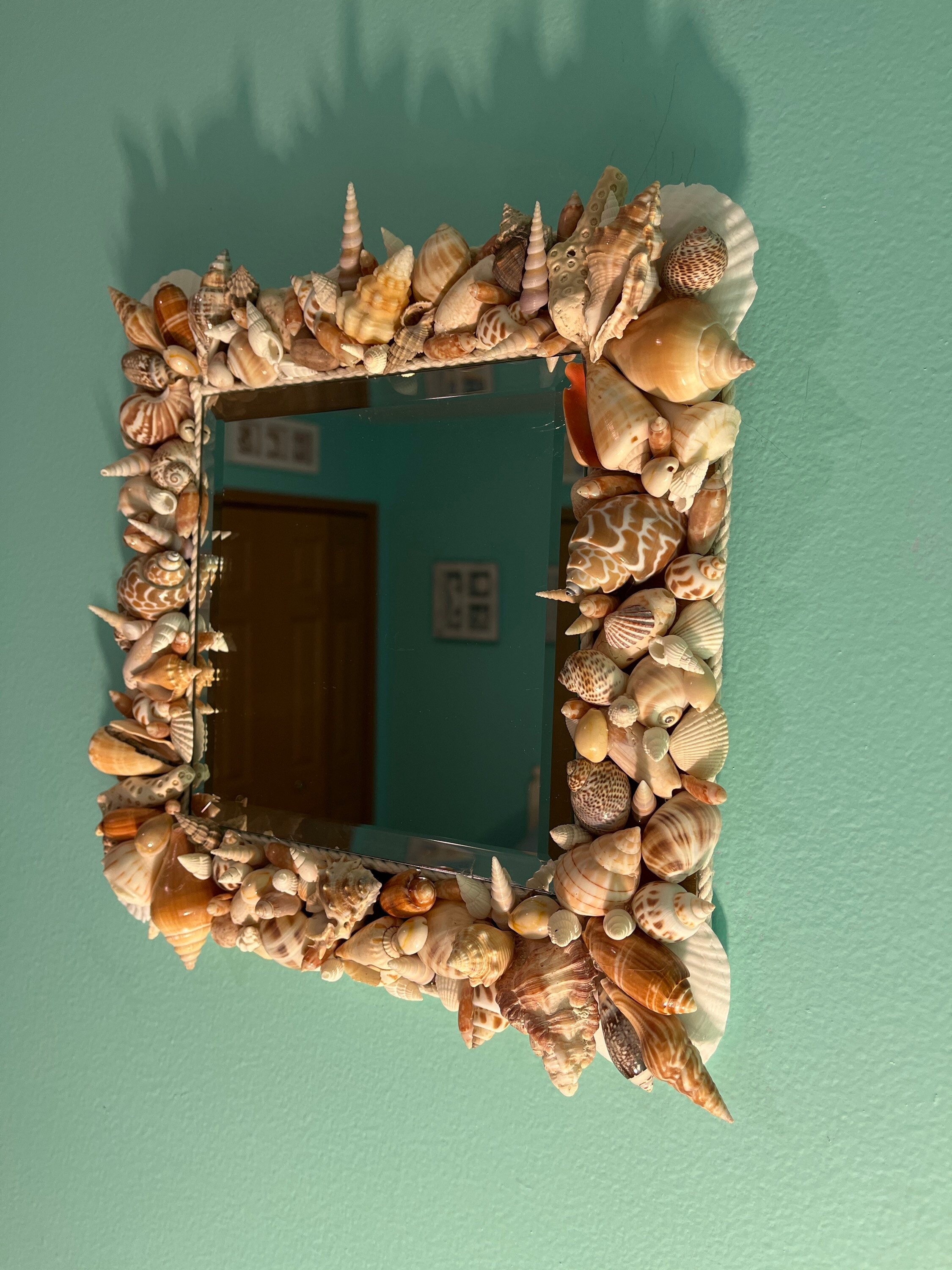 Small Square Seashell Mirror Nautical Decor - Etsy