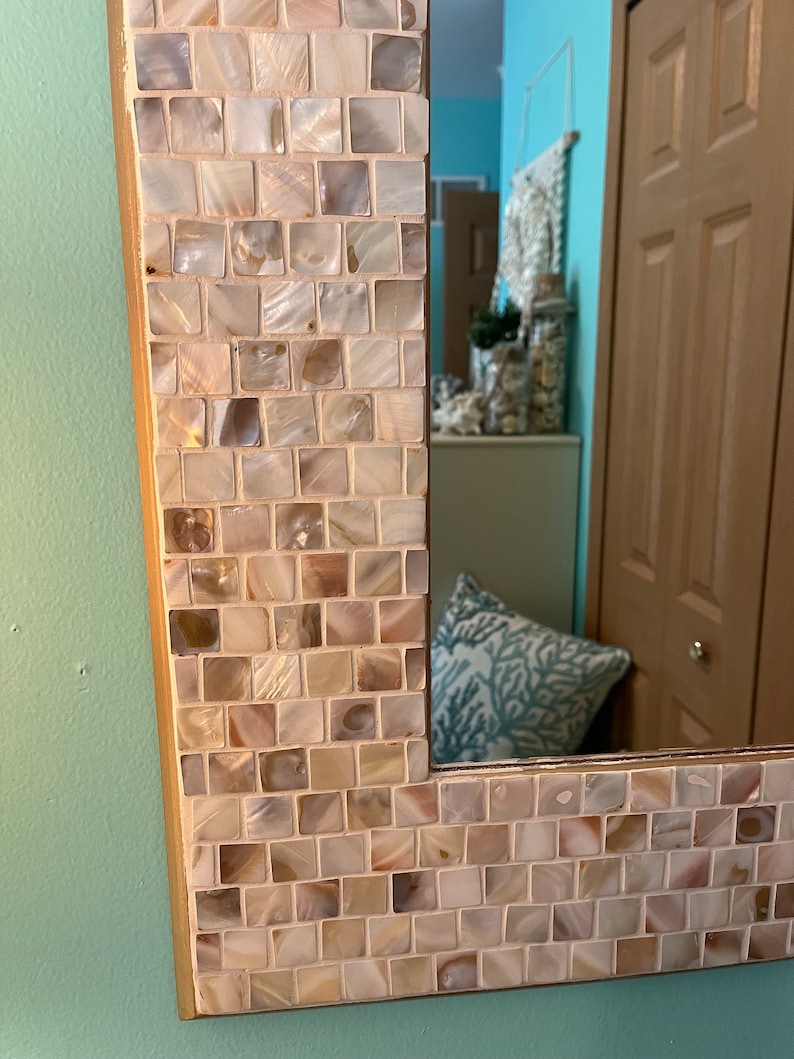 Mother of Pearl Large Rectangle Mirror - Etsy