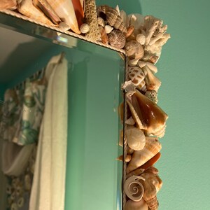 Medium Square Seashell Mirror Nautical Decor - Etsy