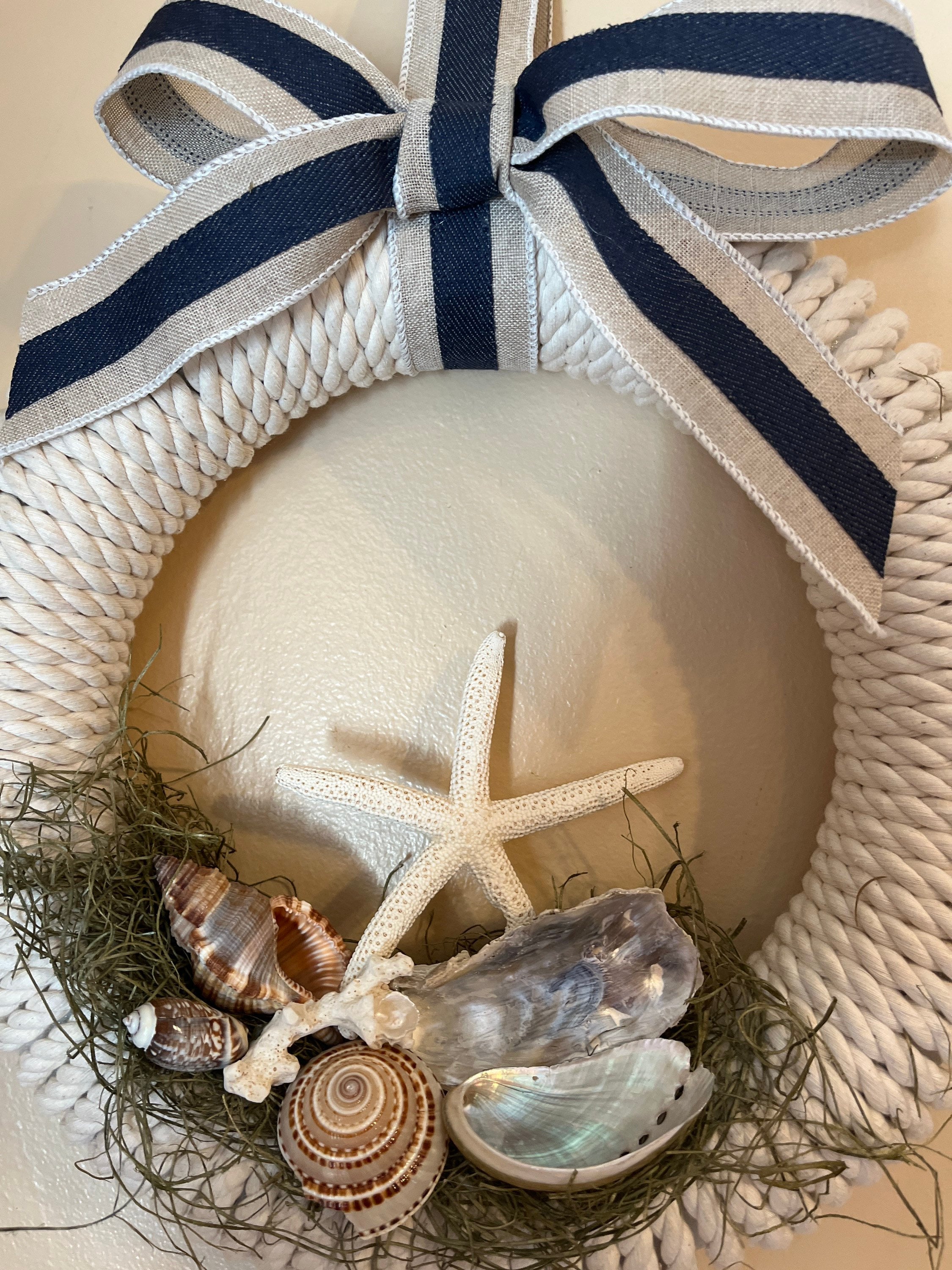 Rope & Shell Medium Nautical Themed Weath - Etsy