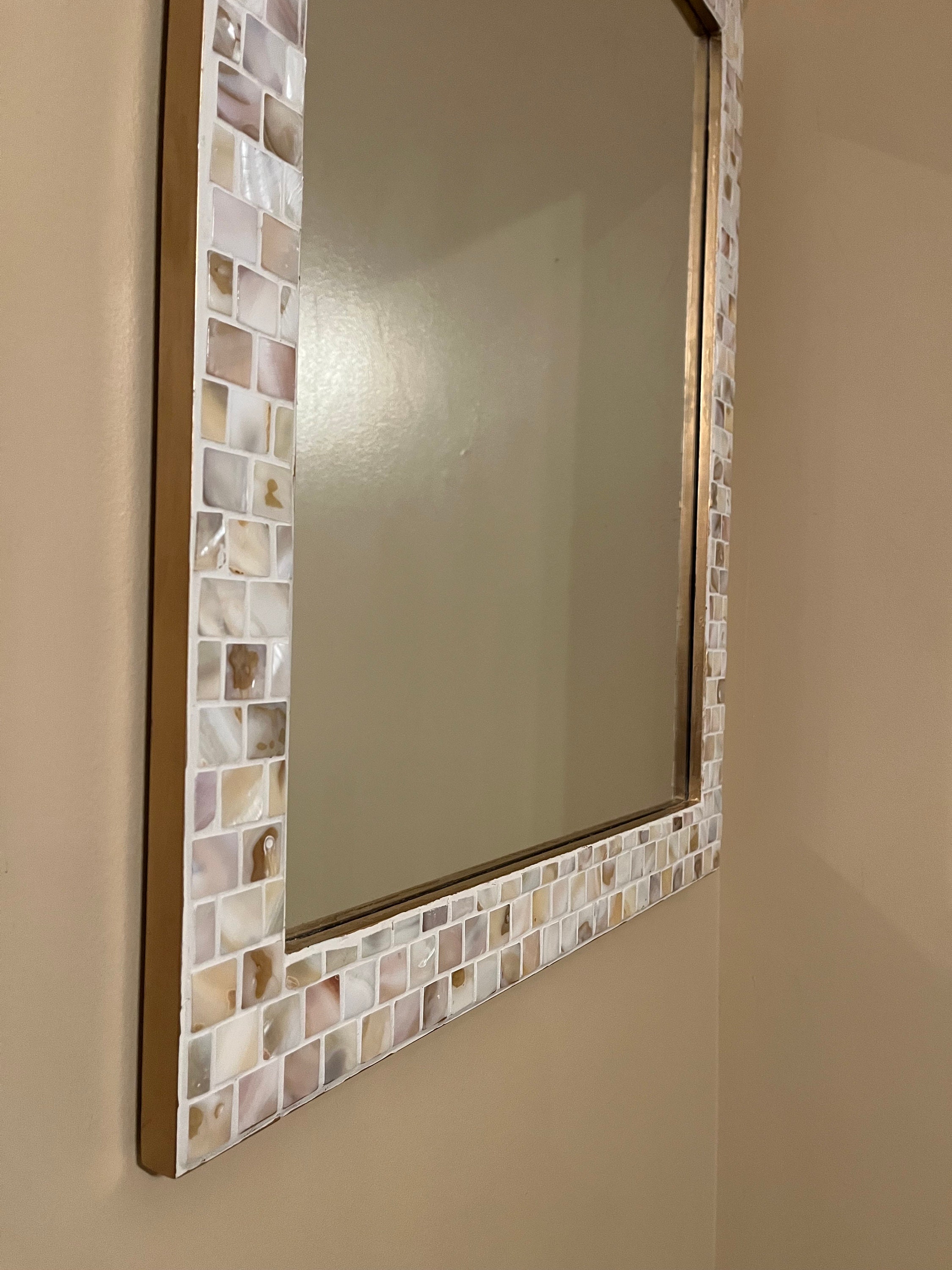 Mother of Pearl Mirror Gold Edge Frame - Etsy