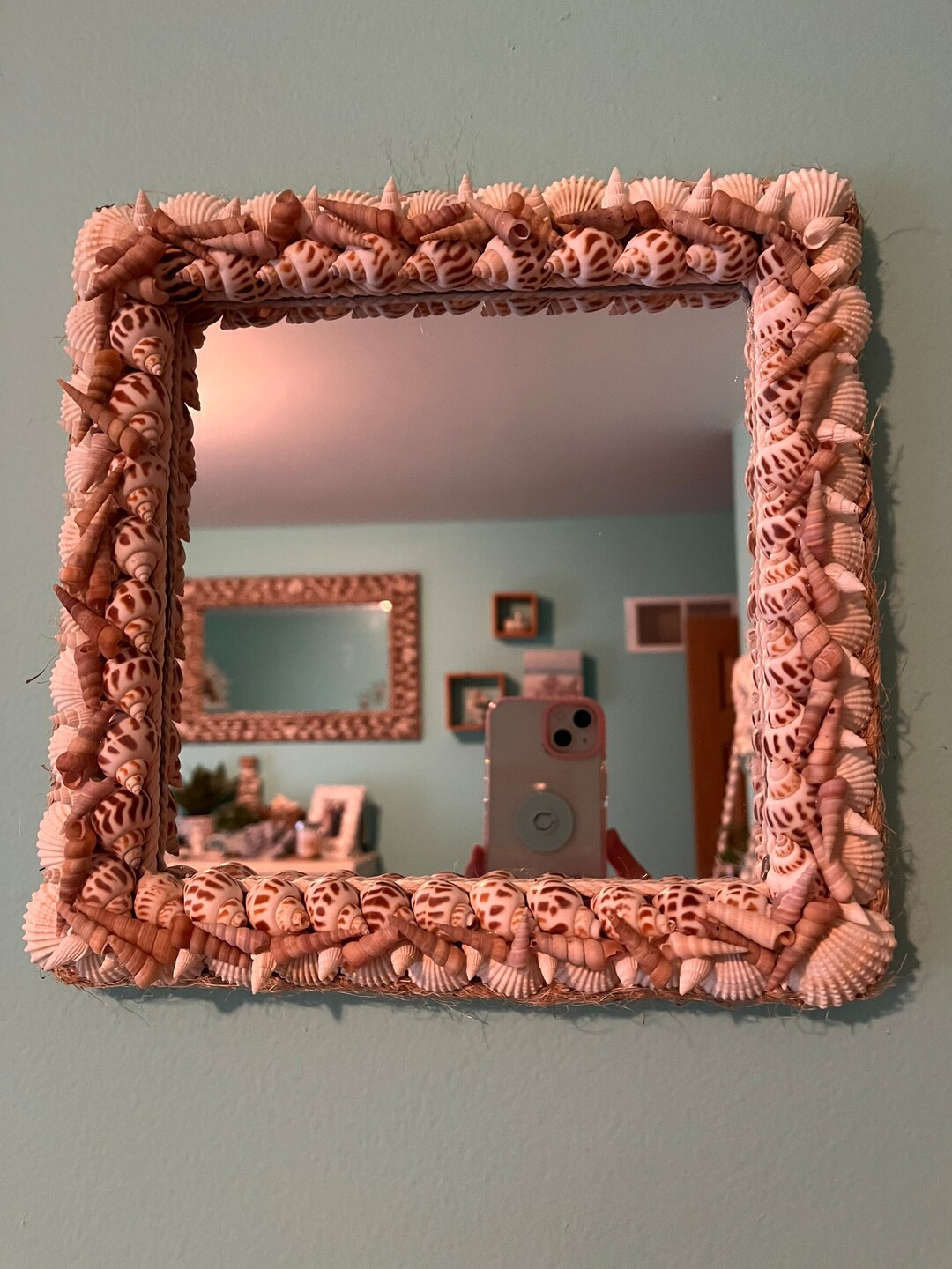 Small Square Simple Seashell Mirror - Etsy