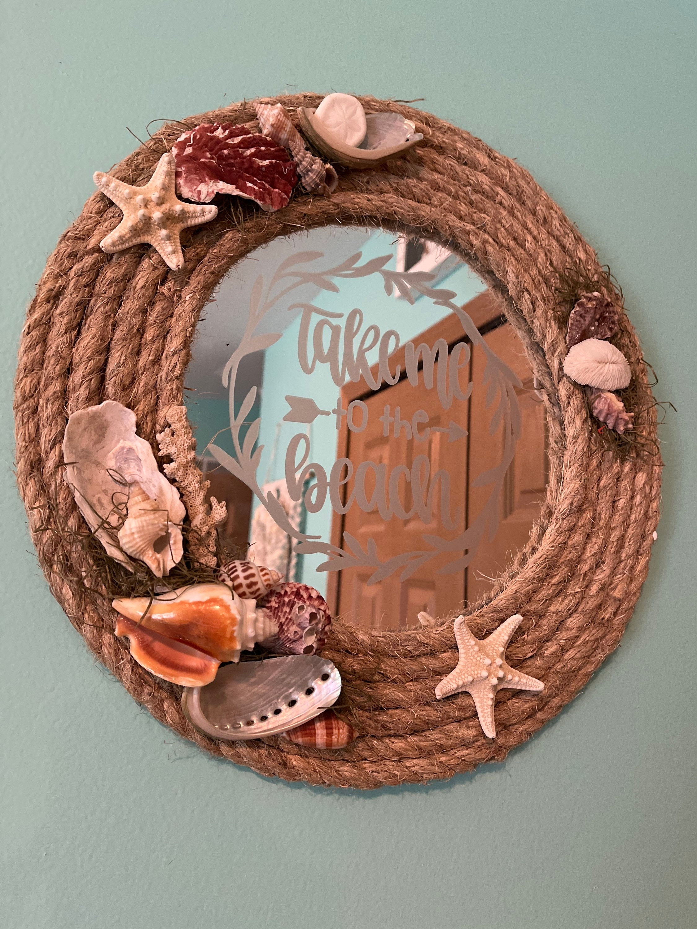 Nautical Theme Seashell and Rope Mirror 2 - Etsy