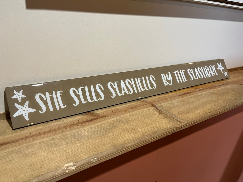 She Sells Seashells by the Seashore Sign, Costal, Beach, Nautical Decor ...