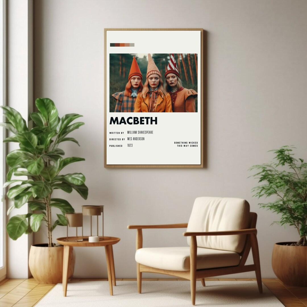 Wes Anderson Macbeth Poster | Printable Wall Art | Witches Movie Poster ...