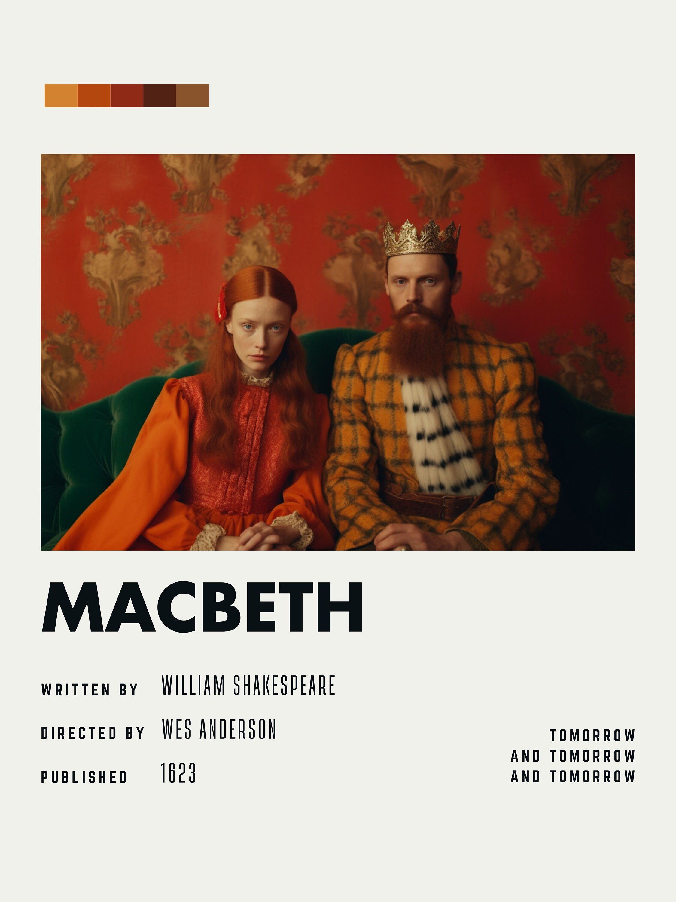 Wes Anderson Macbeth Poster, Printable Lady Macbeth Book Poster Movie ...